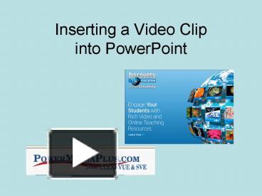 Inserting a Video Clip into PowerPoint presentation | free to view
