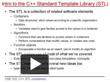 Intro to the C Standard Template Library STL presentation | free to view