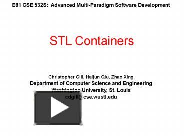 PPT – E81 CSE 532S: Advanced MultiParadigm Software Development ...