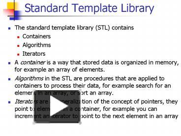 PPT – Standard Template Library PowerPoint presentation | free to ...