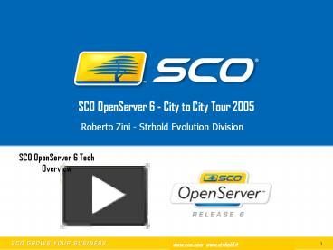 SCO OpenServer 6 Tech Overview presentation | free to download