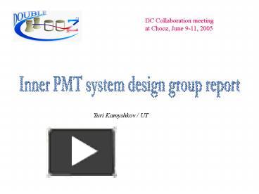 Inner PMT system design group report presentation | free to view