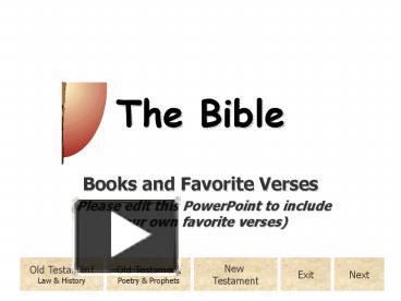 PPT – The Bible PowerPoint presentation | free to view - id: 30835-NDZhO