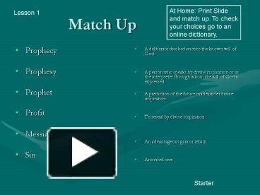 PPT – Match Up PowerPoint presentation | free to view - id: 308a1-MDUxN