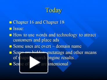 PPT – Today PowerPoint presentation | free to view - id: 30bef-MmY5Z