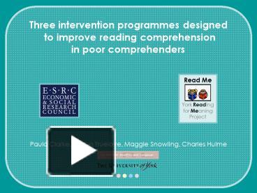 PPT – Paula Clarke, Emma Truelove, Maggie Snowling, Charles Hulme ...