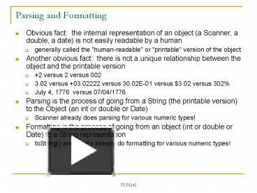 PPT – Parsing and Formatting PowerPoint presentation | free to view ...