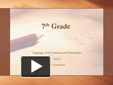 7th Grade presentation | free to view