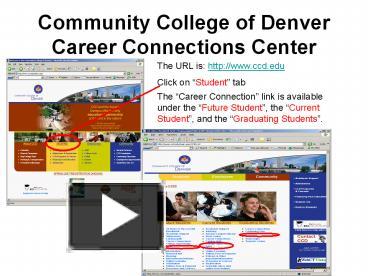 PPT – Community College of Denver Career Connections Center PowerPoint ...