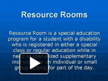 Resource Rooms presentation | free to download