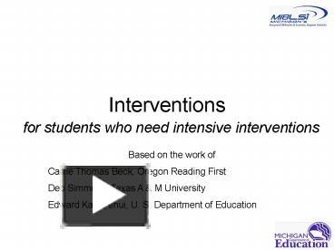 PPT – Interventions PowerPoint presentation | free to view - id: 3158e ...