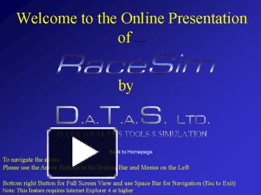 PPT – Welcome to the Online Presentation of RaceSim PowerPoint ...