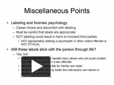 Miscellaneous Points presentation | free to view
