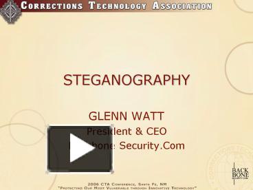 PPT – STEGANOGRAPHY PowerPoint presentation | free to view - id: 3179e ...