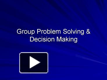 Group Problem Solving presentation | free to download