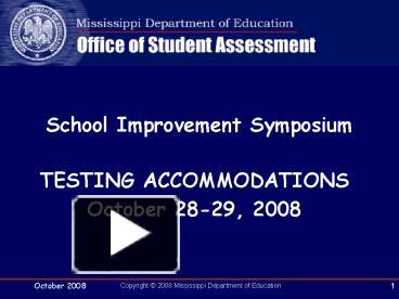 PPT – TESTING ACCOMMODATIONS PowerPoint presentation | free to view ...