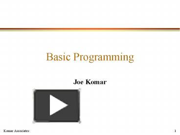 PPT – Basic Programming PowerPoint presentation | free to view - id ...