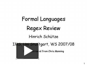 Formal Languages presentation | free to view
