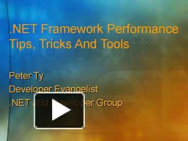 PPT – .NET PowerPoint presentation | free to view - id: 31b29-M2Q1M