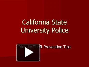PPT – California State University Police PowerPoint presentation | free ...