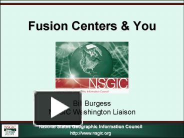 Fusion Centers presentation | free to view