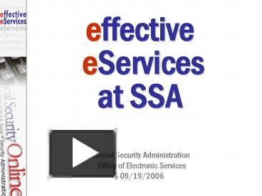 effective eServices at SSA presentation | free to view