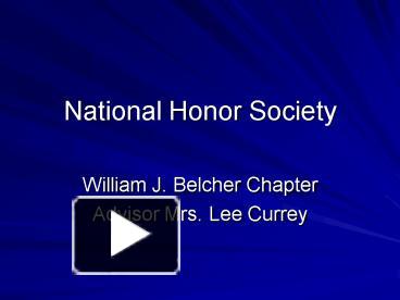 National Honor Society presentation | free to view