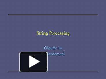String Processing presentation | free to download