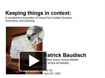 PPT – Keeping things in context: A comparative evaluation of Focus Plus ...