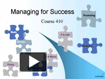 Managing for Success presentation | free to view