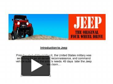 PPT – Introduction to Jeep PowerPoint presentation | free to view - id ...