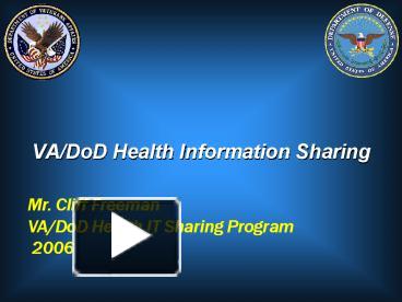 PPT – VADoD Health Information Sharing PowerPoint presentation | free ...