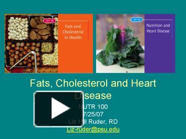 PPT – Fats, Cholesterol and Heart Disease PowerPoint presentation ...