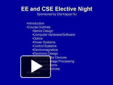 PPT – EE and CSE Elective Night PowerPoint presentation | free to view ...