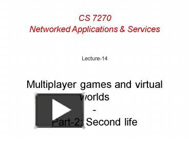 PPT – Multiplayer games and virtual worlds Part2: Second life ...