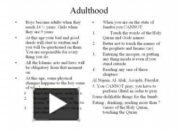 PPT – Adulthood PowerPoint presentation | free to download - id: 32ffa ...