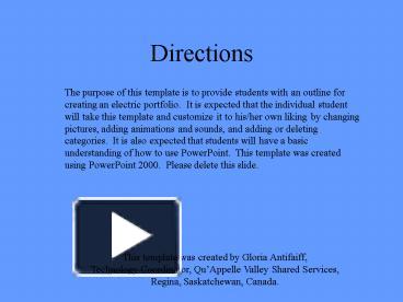 PPT – Directions PowerPoint presentation | free to view - id: 3318f-OTBjO
