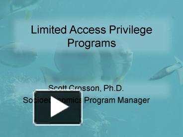 PPT – Limited Access Privilege Programs PowerPoint presentation | free ...