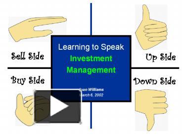 Sell Side Buy Side presentation | free to download