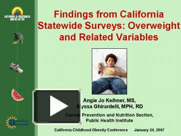 Findings from California presentation | free to view