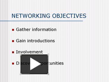 PPT – NETWORKING OBJECTIVES PowerPoint presentation | free to view - id ...