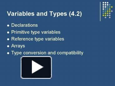 PPT – Variables and Types 4.2 PowerPoint presentation | free to view ...