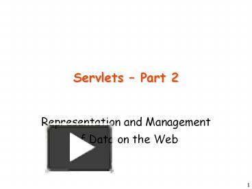 Servlets presentation | free to download