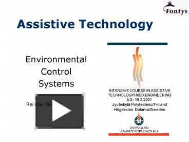 PPT – Assistive Technology PowerPoint presentation | free to download ...