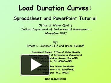 Load Duration Curves: Spreadsheet and PowerPoint Tutorial presentation ...
