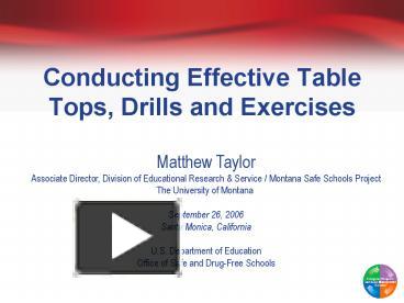 PPT – Conducting Effective Table Tops, Drills and Exercises PowerPoint ...