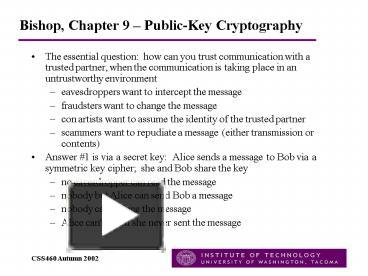 PPT – Bishop, Chapter 9 PublicKey Cryptography PowerPoint presentation ...