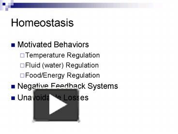 Homeostasis presentation | free to view