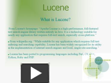 Lucene presentation | free to view