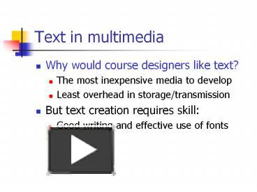 Text in multimedia presentation | free to download